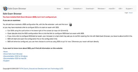 You Have Installed Safe Exam Browser Seb But It Isnt Configured Yet