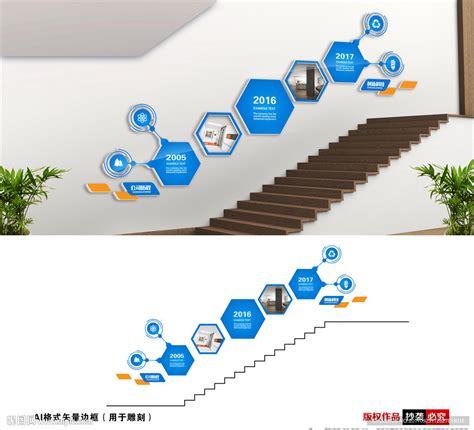 企业楼梯文化墙设计图 室内广告设计 广告设计 设计图库 昵图网