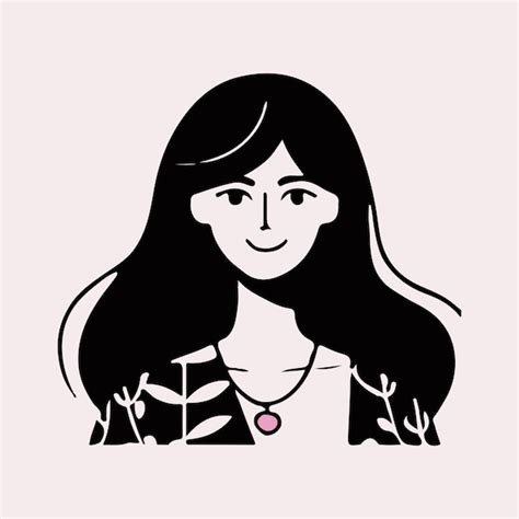 Portrait Dune Belle Jeune Femme Aux Cheveux Longs Illustration