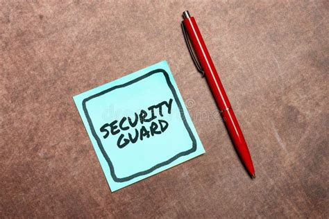 Handwriting Text Security Guard Concept Meaning Tools Used To Manage Multiple Security