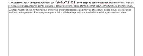 Solved 1 Algebraically Using This Function
