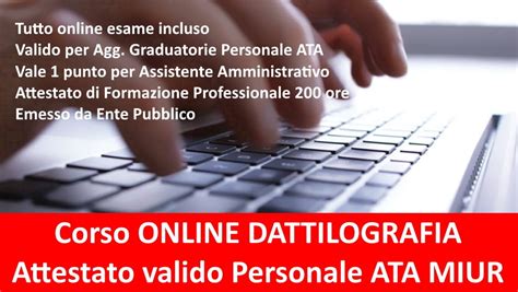 Corso Dattilografia Online Corsi Per Aumentare Punteggio ATA Assistente