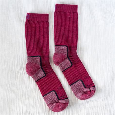 Tough Cutie Eve Crew Socks Hot Pink Glacier National Park Conservancy