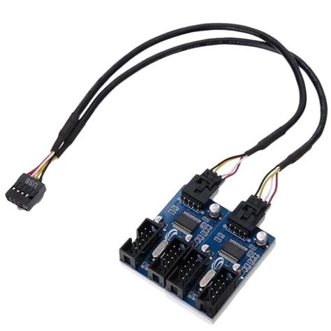Motherboard Usb 9pin Header 1 To 4 Splitter Port Multiplier 30cm