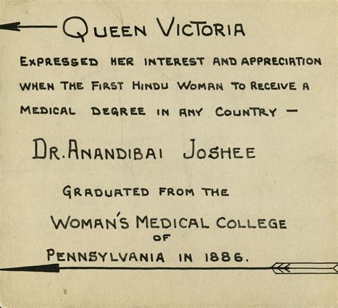 Information Card On Dr Anandibai Joshee South Asian American Digital Archive Saada
