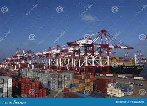 China Qingdao Port Container Terminal Editorial Photography Image Of
