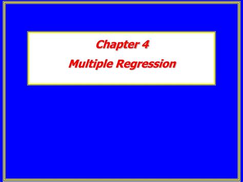 PPT Chapter Multiple Regression PowerPoint Presentation Free Download ID