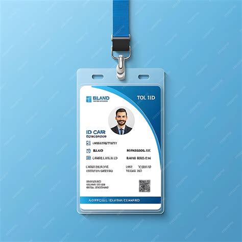 Official Blank Id Card Template Without Text Blue Background Premium