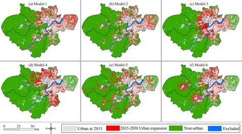 The Urban Scenario Prediction To The Year 2030 Using All Six Ifb De Ca Download Scientific