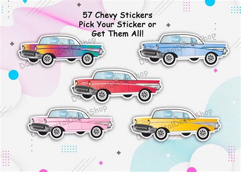 57 Chevy Stickers Waterproof