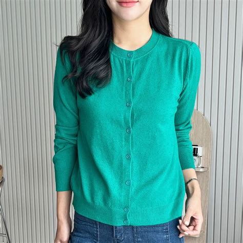 Golfia 쥬씨 베이직 니트 가디건 여성 카디건 봄가을 간절기 핫트랙스