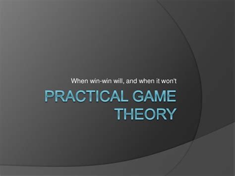 practical game theory