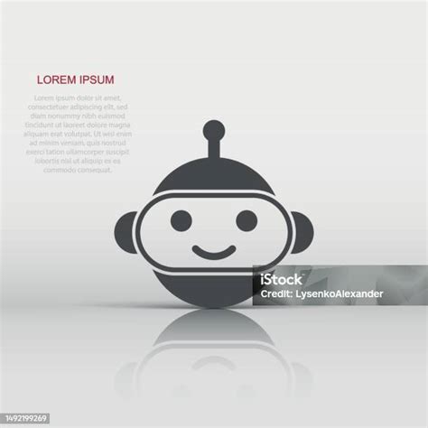 평면 스타일에 귀여운 로봇 Chatbot 아이콘입니다 화이트에 봇 연산자 벡터 일러스트 레이 션 배경 고립 스마트 Chatbot