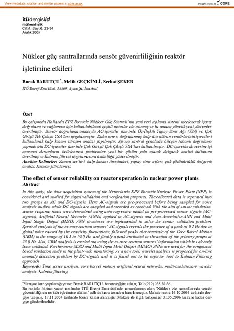 Pdf The Effect Of Sensor Reliability On Reactor Operation In Nuclear Power Plants