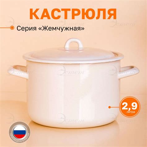 Кастрюля с крышкой 2.9 л "Эстет" эмалированная / кастрюля для ...