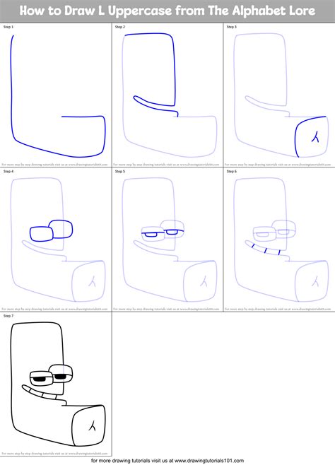 How To Draw L Uppercase From The Alphabet Lore The Alphabet Lore Step By Step