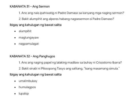 KABANATA 31 Ang Sermon 1 Ano Ang Nais StudyX