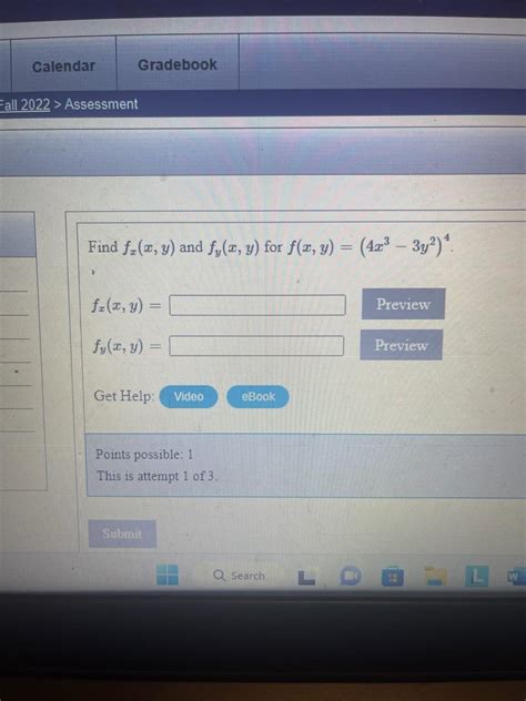 Solved Find Fx X Y And Fy X Y For F X Y 4x3−3y2 4