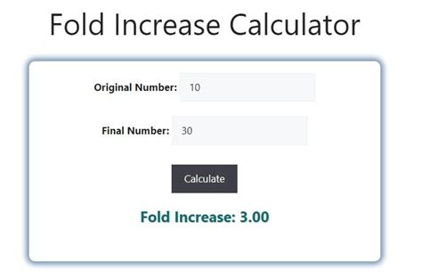 Fold Increase Calculator Savvy Calculator