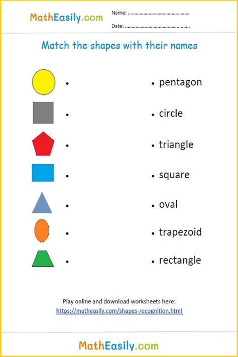 Names Of 2d Shapes Worksheet