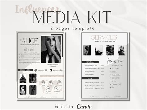 Media Kit Rate Card Template For Instagram Tiktok Etsy Artofit