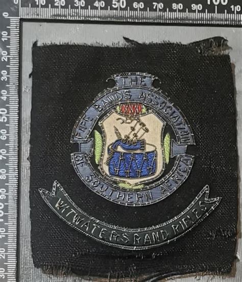 South African Army Wits Rifles Pipe Band Association Blazer Badge For