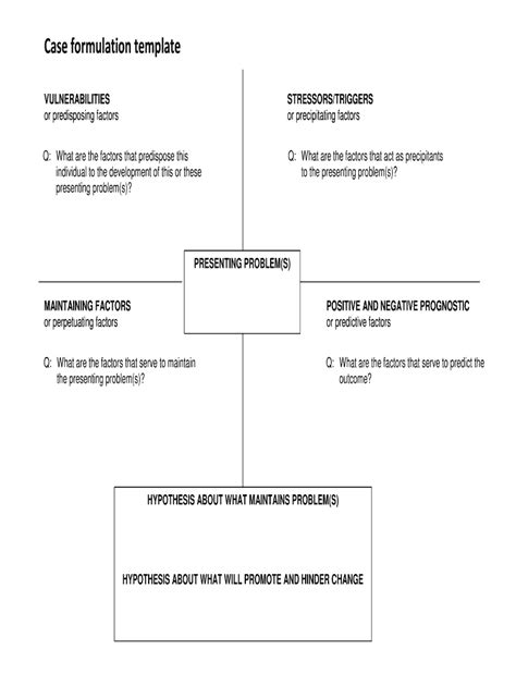 Fillable Online Case Formulation Template Fax Email Print Pdffiller