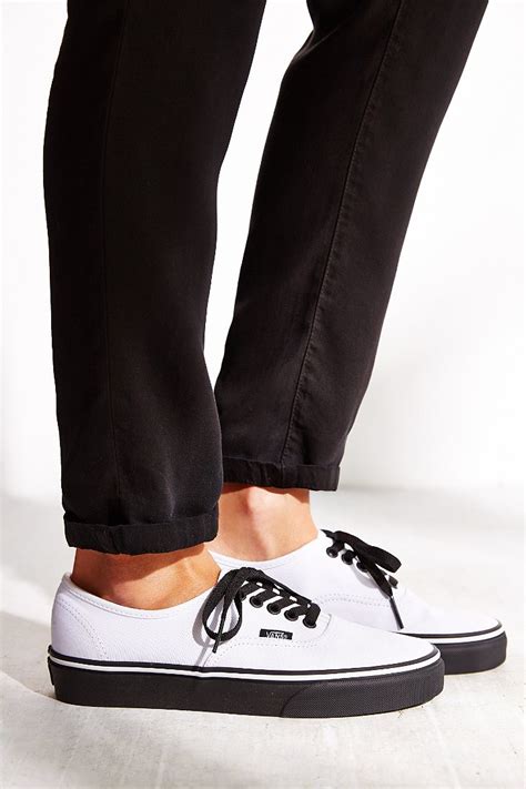 Lyst Vans Authentic Black Sole Sneaker In White