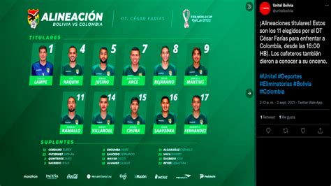 Este Es El Once Inicialista De La Selección Colombia Para Enfrentar A