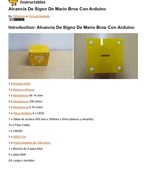Alcancia De Signo De Mario Bros Con Arduino 9 Steps With Pictures
