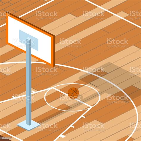 아이소메트릭 3d 벡터 일러스트 레이 션 농구 분야 공 코트 스포츠 경기장에 대한 스톡 벡터 아트 및 기타 이미지 코트 스포츠 경기장 한 줄로 농구 팀 스포츠