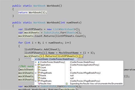 C Mocked Object Doesnt Have All Properties Shown In Intellisense