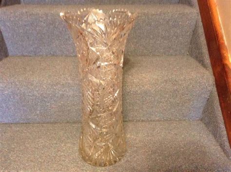 Brilliant Large Cut Glass Vase Minor Flaking In