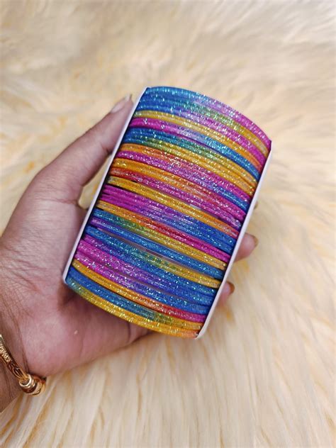 Super Rainbow Velvet Kacher Churi For Women 24 Piece রেইনবো ভেলভেট