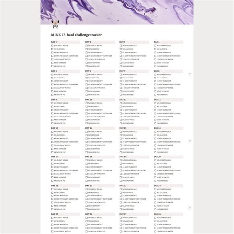 Notion Template 75 Hard Challenge Tracker 75 Day Challenge Weight Loss