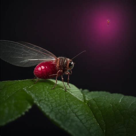 Premium Ai Image Small Red Fly Spooky Close Up In Focus Colorful