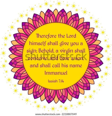 Isaiah 714 Verse Church Stained Glass Stock Vector Royalty Free