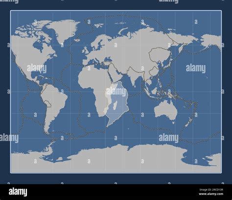 Shape Of The Somalian Tectonic Plate On The Solid Contour Map In The Gall Stereographic