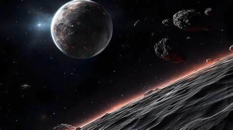 Una Ilustración De Una Sonda Espacial Que Pasa Por Un Asteroide Rocoso
