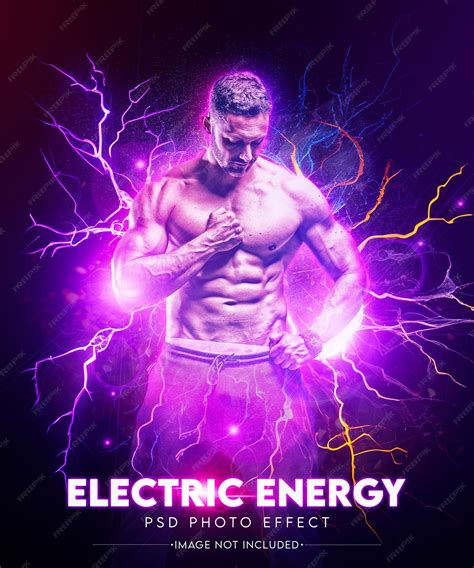 Premium Psd Electric Energy Lighting Photo Effect