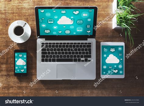 Cloud Computing Social Network Interface On Stock Photo 252721903 Shutterstock