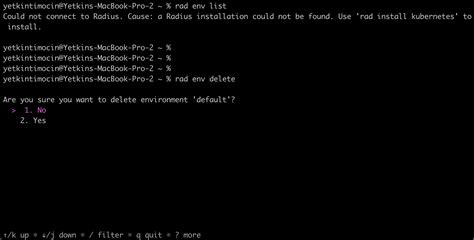 `rad env delete` defaults to deleting the default environment · issue