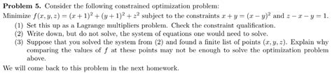 solved problem 5 consider the following constrained