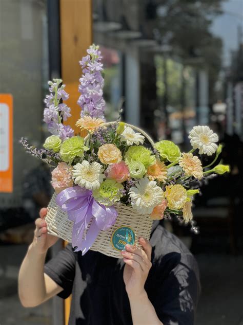 GiỎ Hoa CÁt TƯỜng Mix ĐỒng TiỀn Domy Flower Mua Hoa Online Tphcm