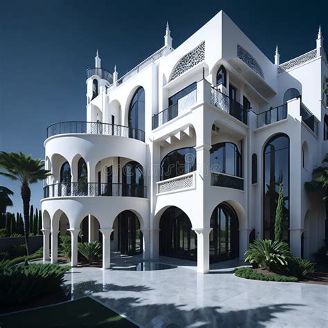 A Large White Building With Balconies And Balconies Created With