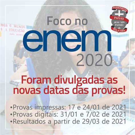 Divulgadas As Novas Datas Do Enem 2020 Colégio São Paulo Da Cruz