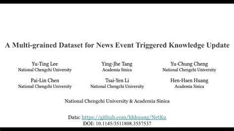 CIKM 2022 A Multi Grained Dataset For News Event Triggered Knowledge