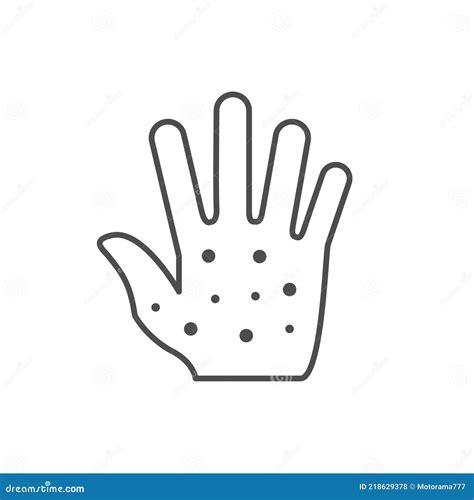skin rash line outline icon stock vector illustration of icon