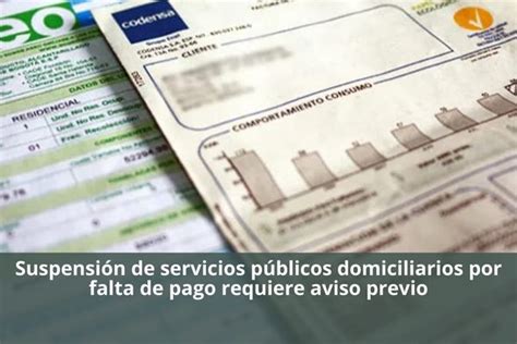 Aviso previo para suspensión de servicios públicos domiciliarios Hoy Pamplona noticias