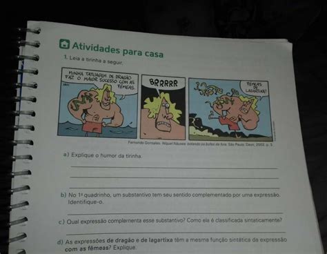 A Explique O Humor Da Tirinha Brainly Br